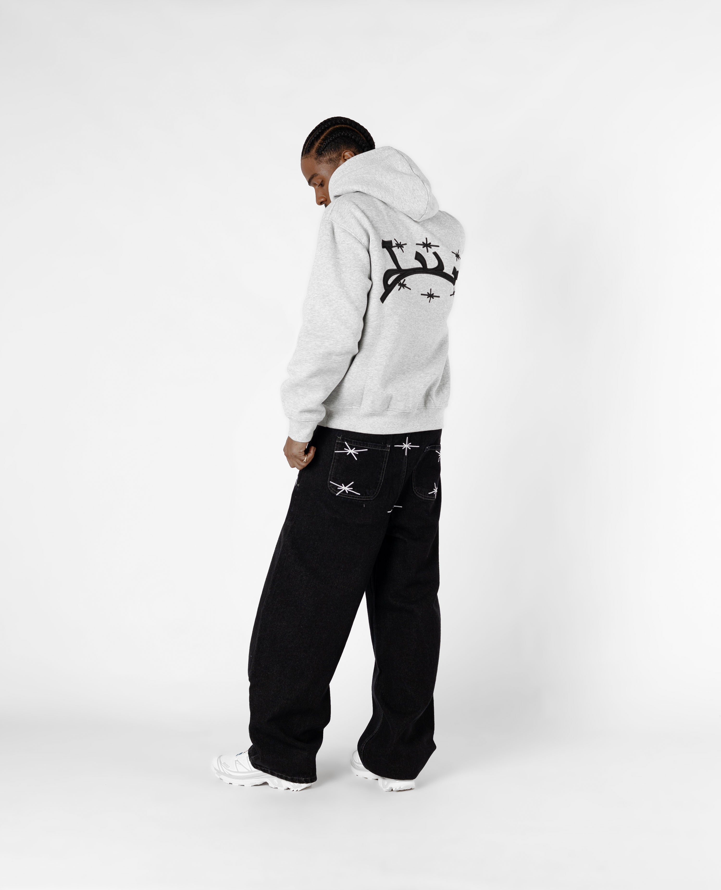 DIVINBYDIVIN | Mottled Grey Hoodie - Streetwear in Full Texture