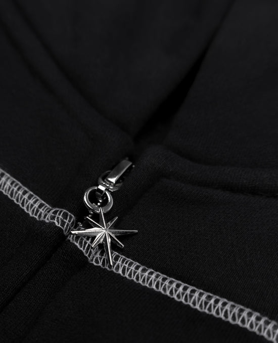 DIVINBYDIVIN | Black Line Zip Hoodie